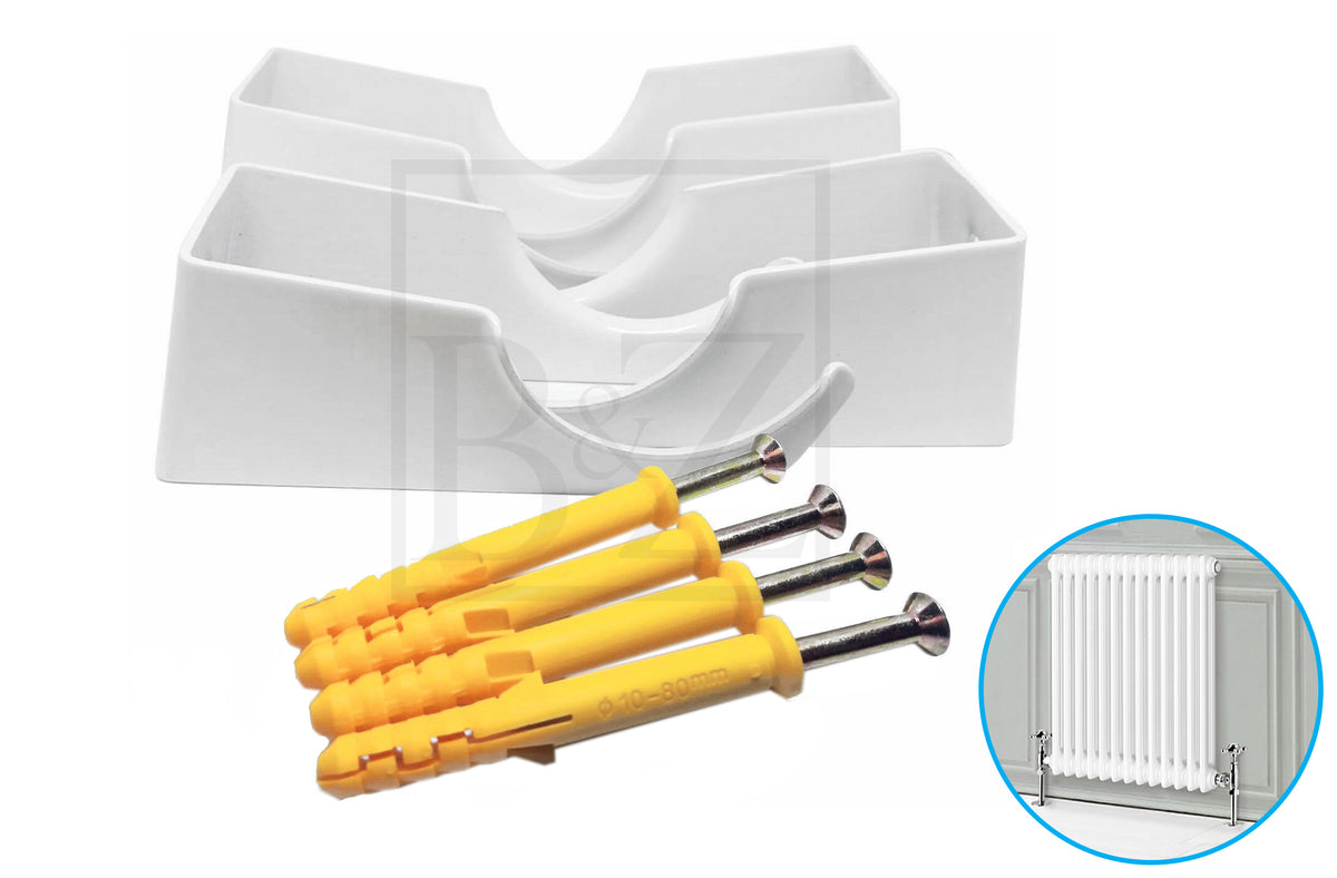 Traditional Column Radiator Brackets (WHITE) - 4 Pcs – B&Z Traders